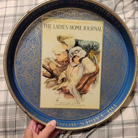 Accents | Vintage The Ladies Home Journal Tin Platter Serving Tray 1914 ...